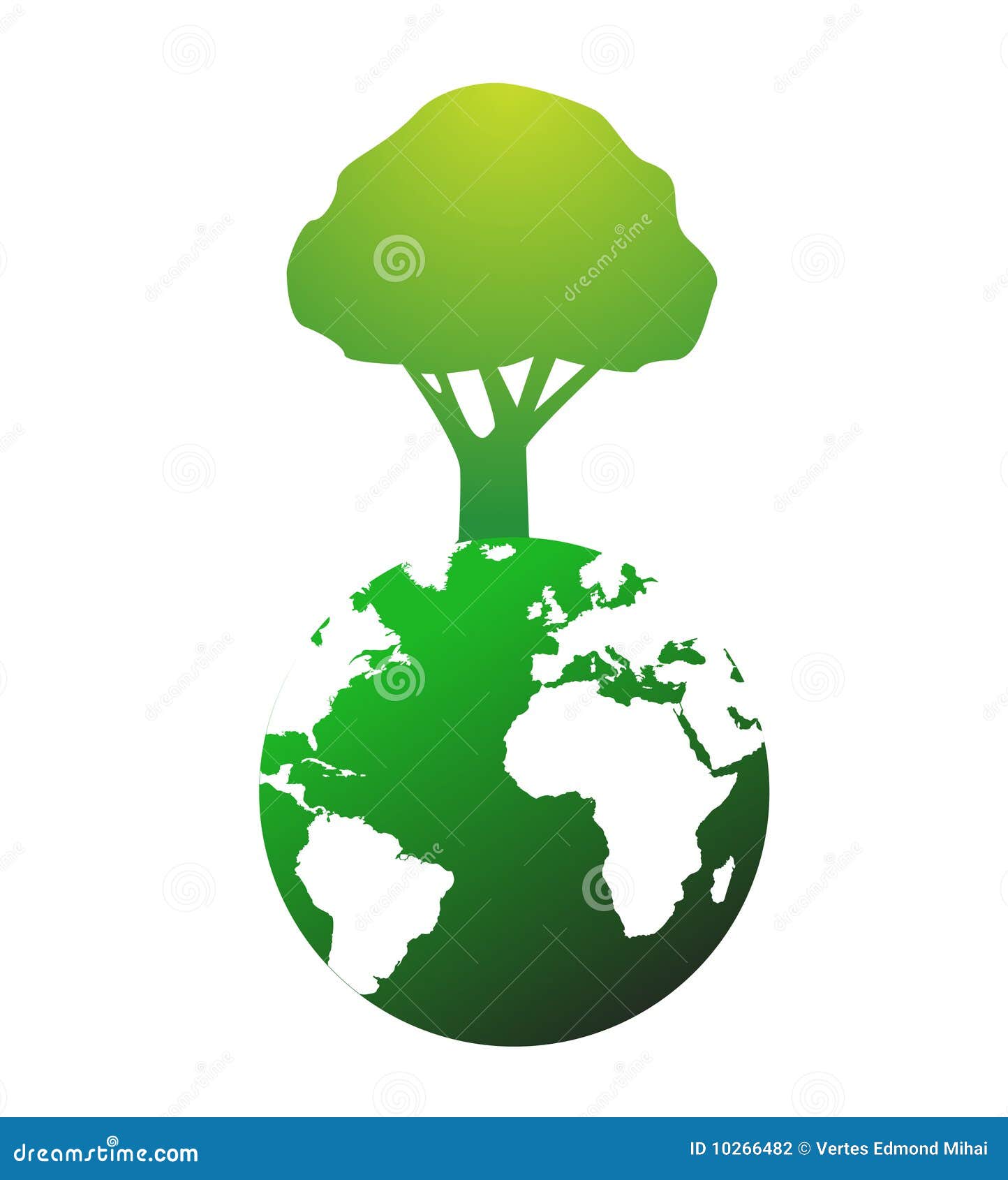 Huge tree on world globe stock vector. Illustration of botanical - 10266482