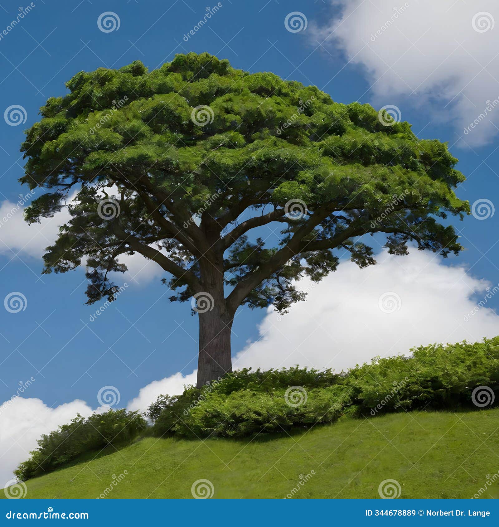 Huge Treetops with a Treetop Path, Ai-generatet Stock Illustration ...
