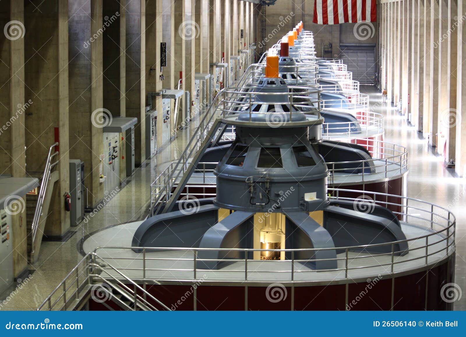 Huge Turbines in a Row Inside of Hoover Dam Wide a Editorial Image ...