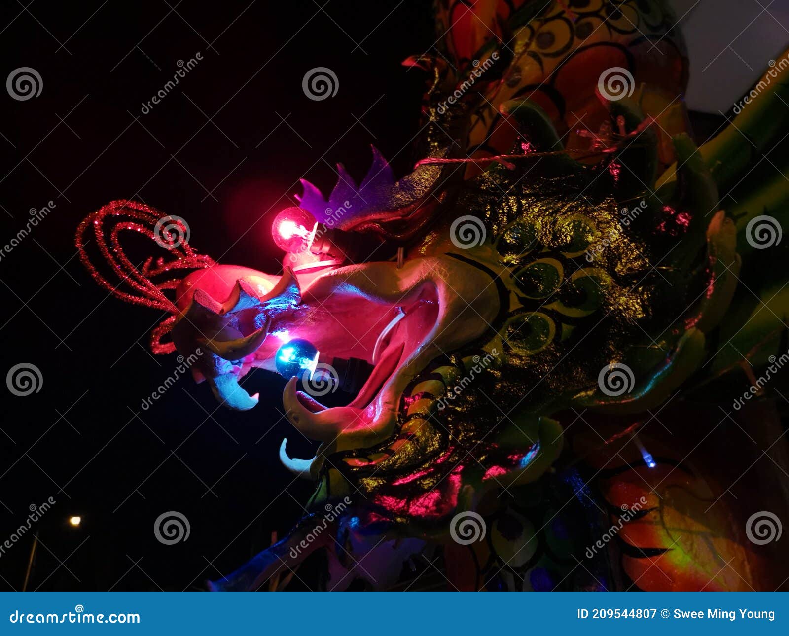 The Huge Unburned Joss Stick Light Up the Night Scene Outside the House ...