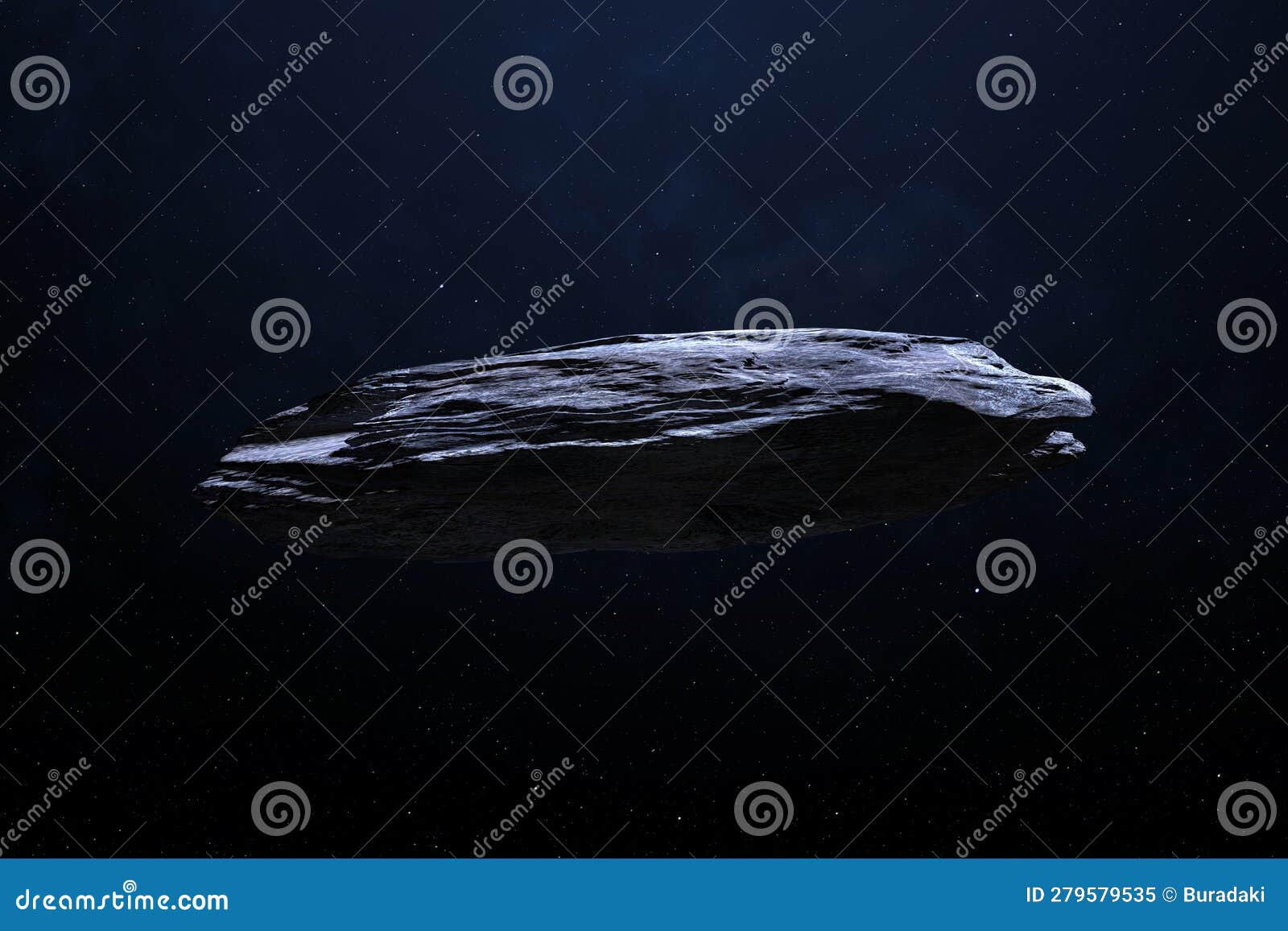 Huge and Unusual Shaped Asteroid Stock Illustration - Illustration of ...