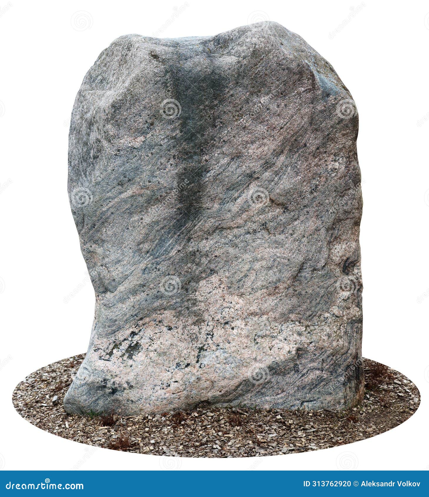 Huge Vertical Granite Stone Isolated Stock Photo - Image of solid ...