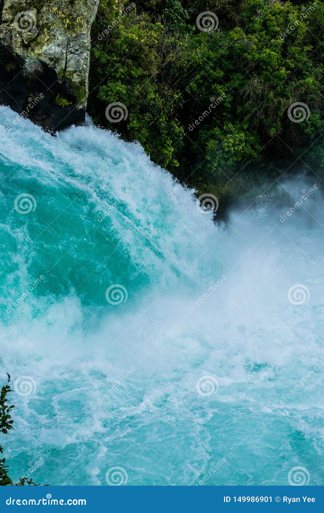 Huge Volume of Water Flowing Over Waterfall Stock Image - Image of ...