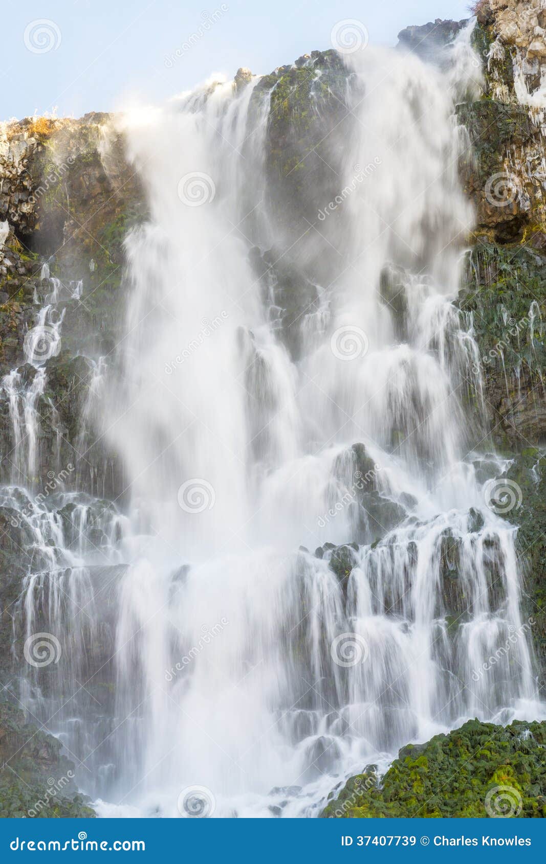 Huge Volume of Water in a Waterfall Stock Image - Image of waterfall ...