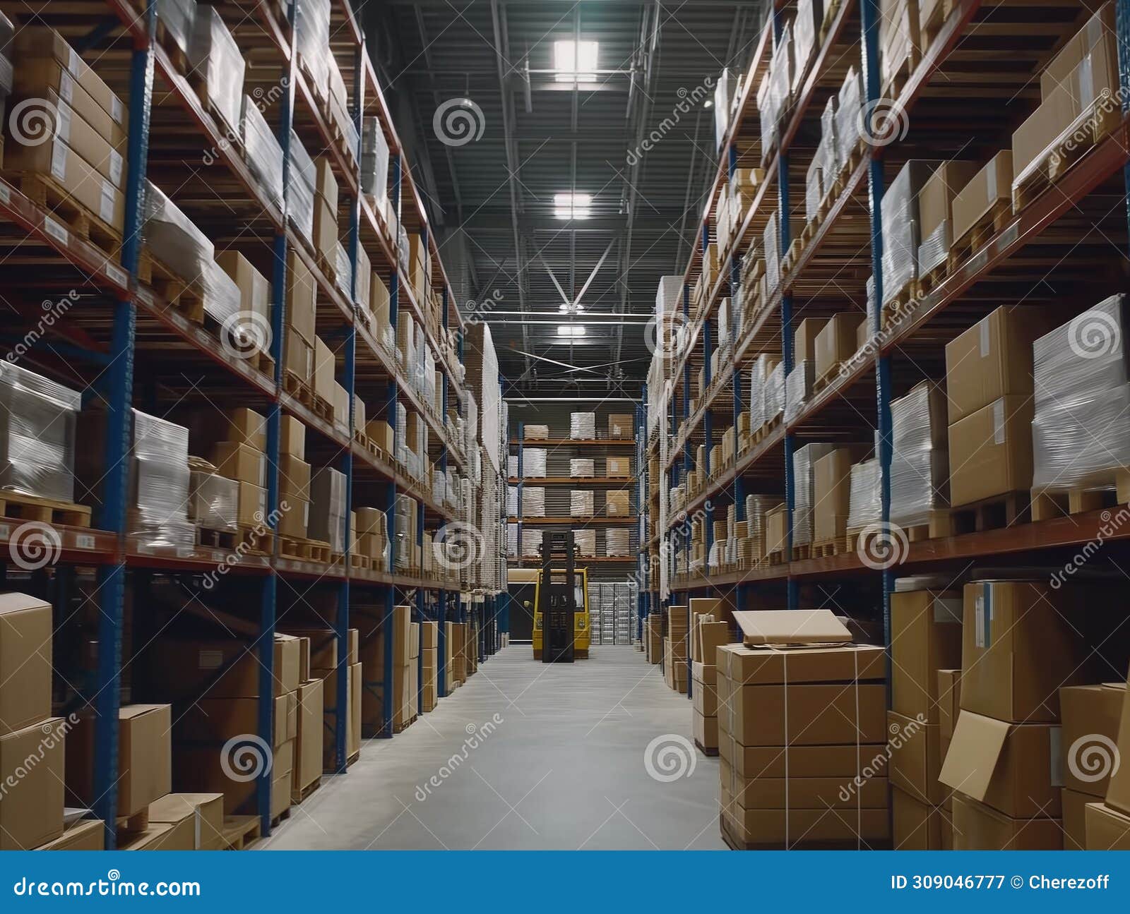 Huge warehouse with racks stock image. Image of distribution - 309046777