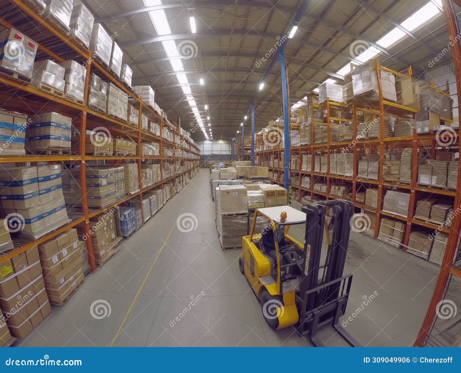 Huge warehouse with racks stock photo. Image of gigantic - 309049906