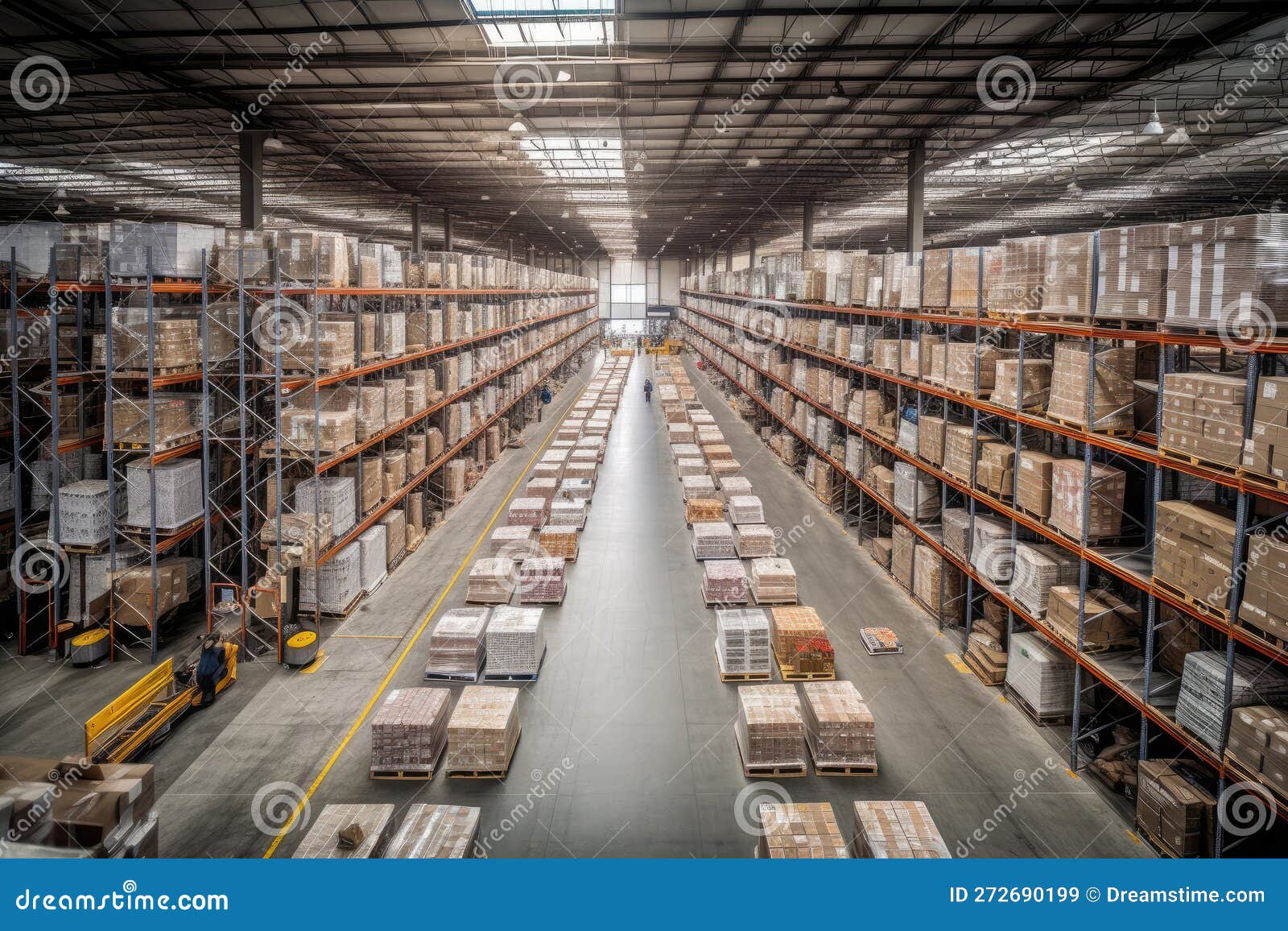 Huge Warehouse, Storage and Logistics Stock Illustration - Illustration ...