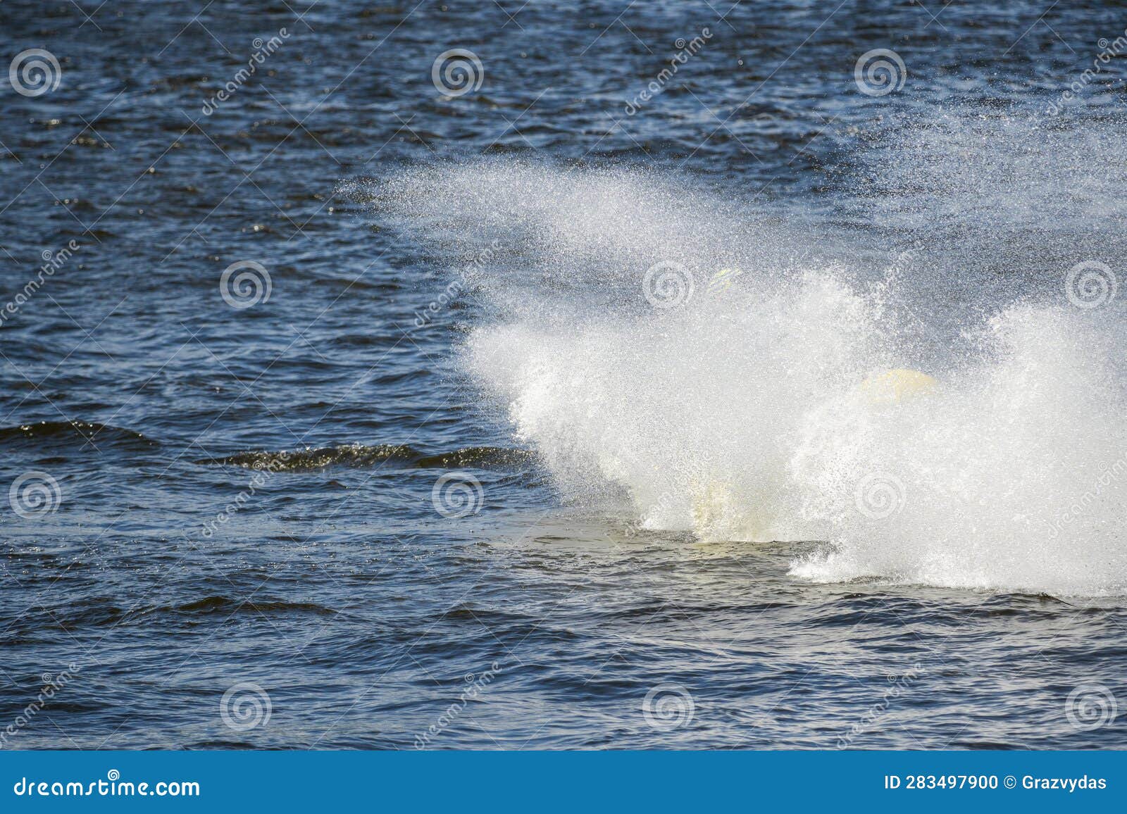 Huge Water Splash during Aquabike Racing Stock Photo - Image of aquatic ...