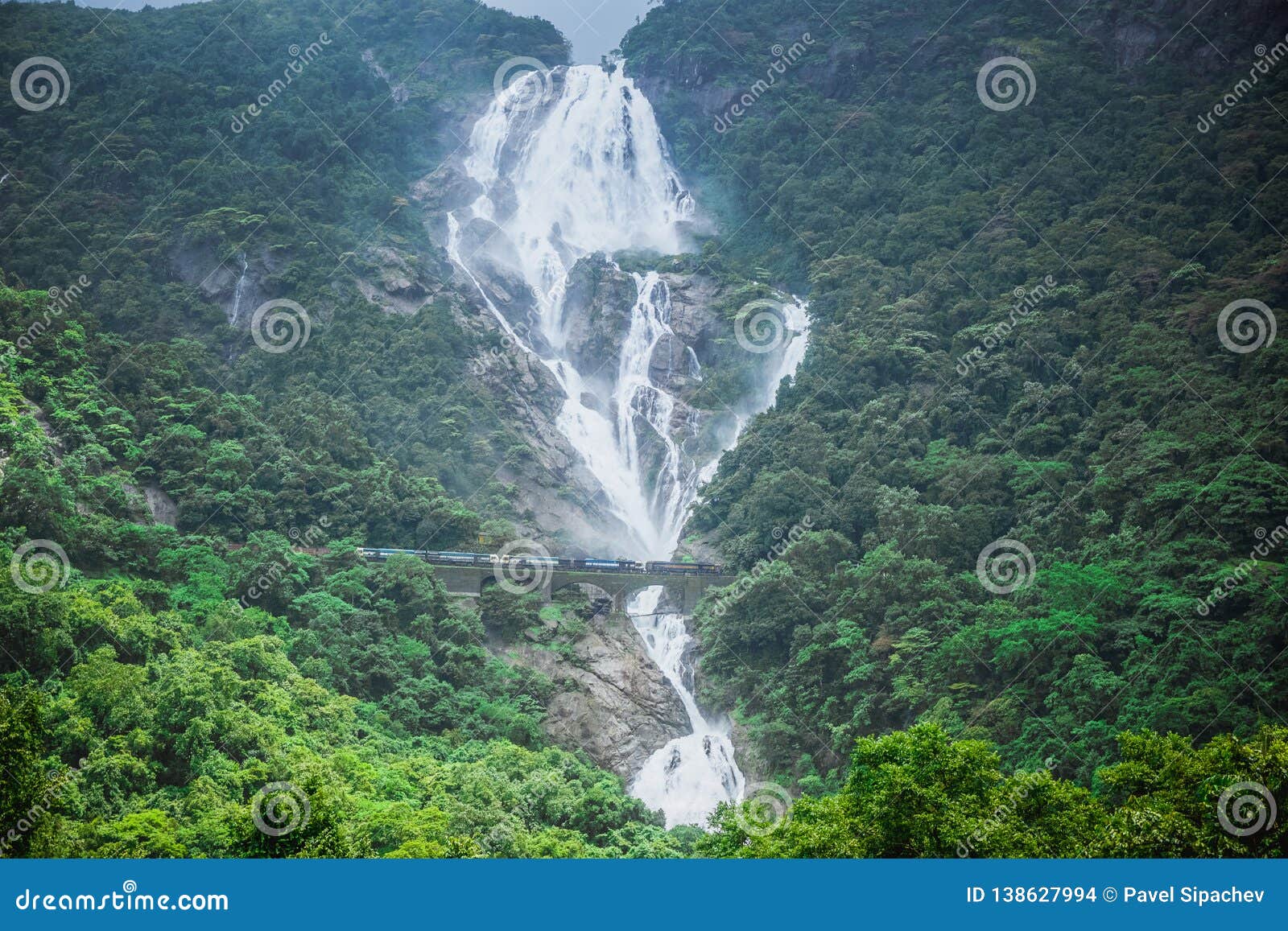 Huge Waterfall Wide Angle Up Close Pouring Over Cliffs Into Canyon In ...