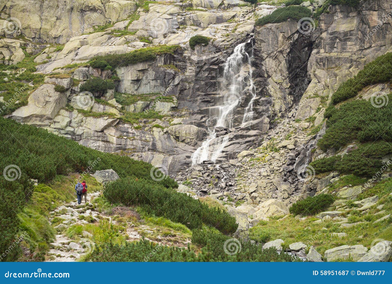 Huge Waterfall Wide Angle Up Close Pouring Over Cliffs Into Canyon In ...