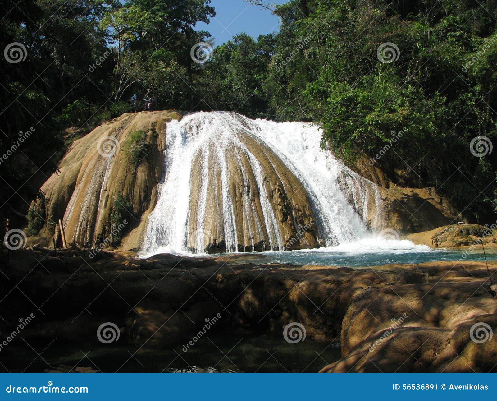 Huge Waterfall in Semuc Champey, Guatemala Stock Image - Image of ...