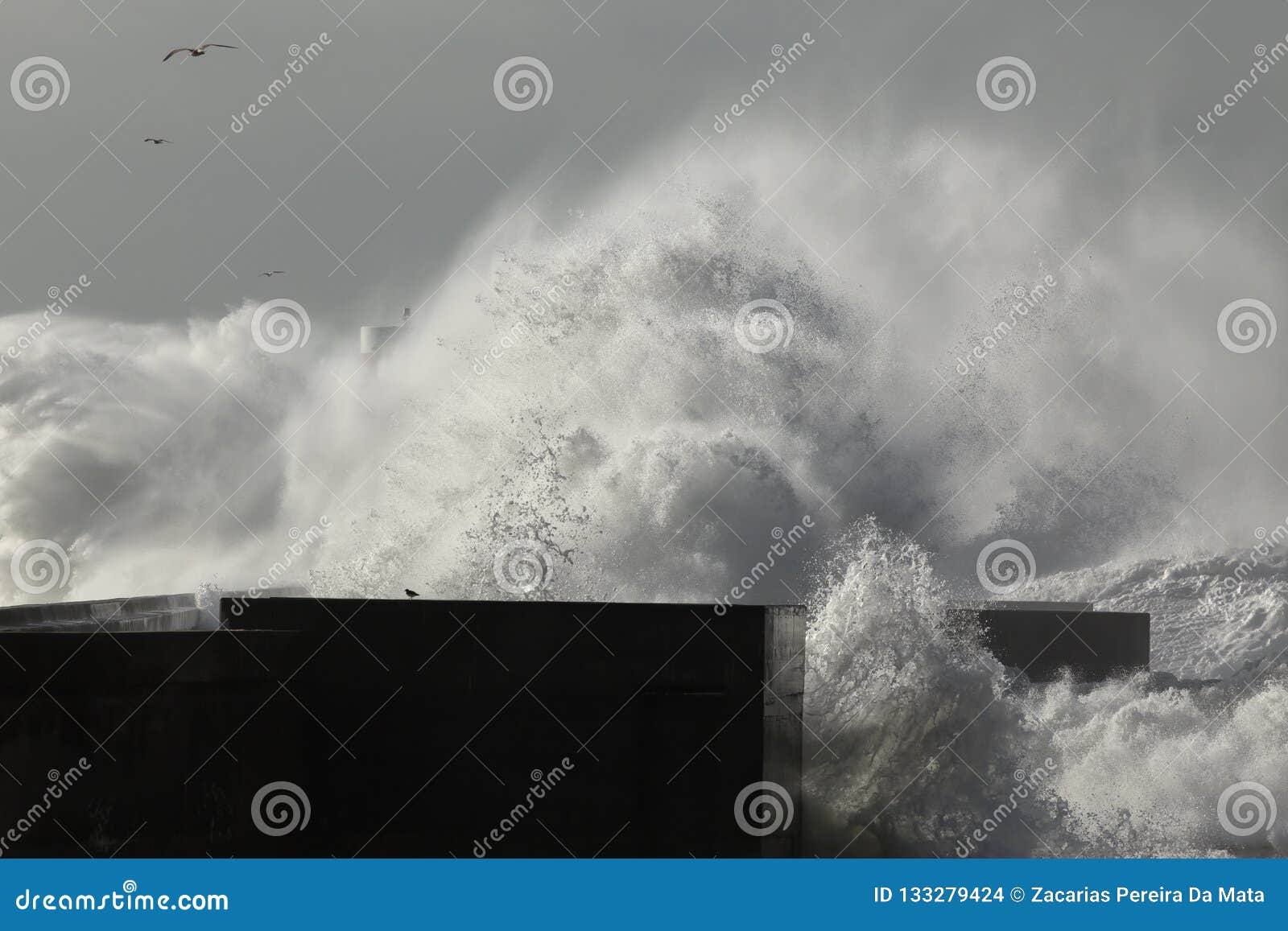 Huge wave splash stock photo. Image of heavy, lighthouse - 133279424
