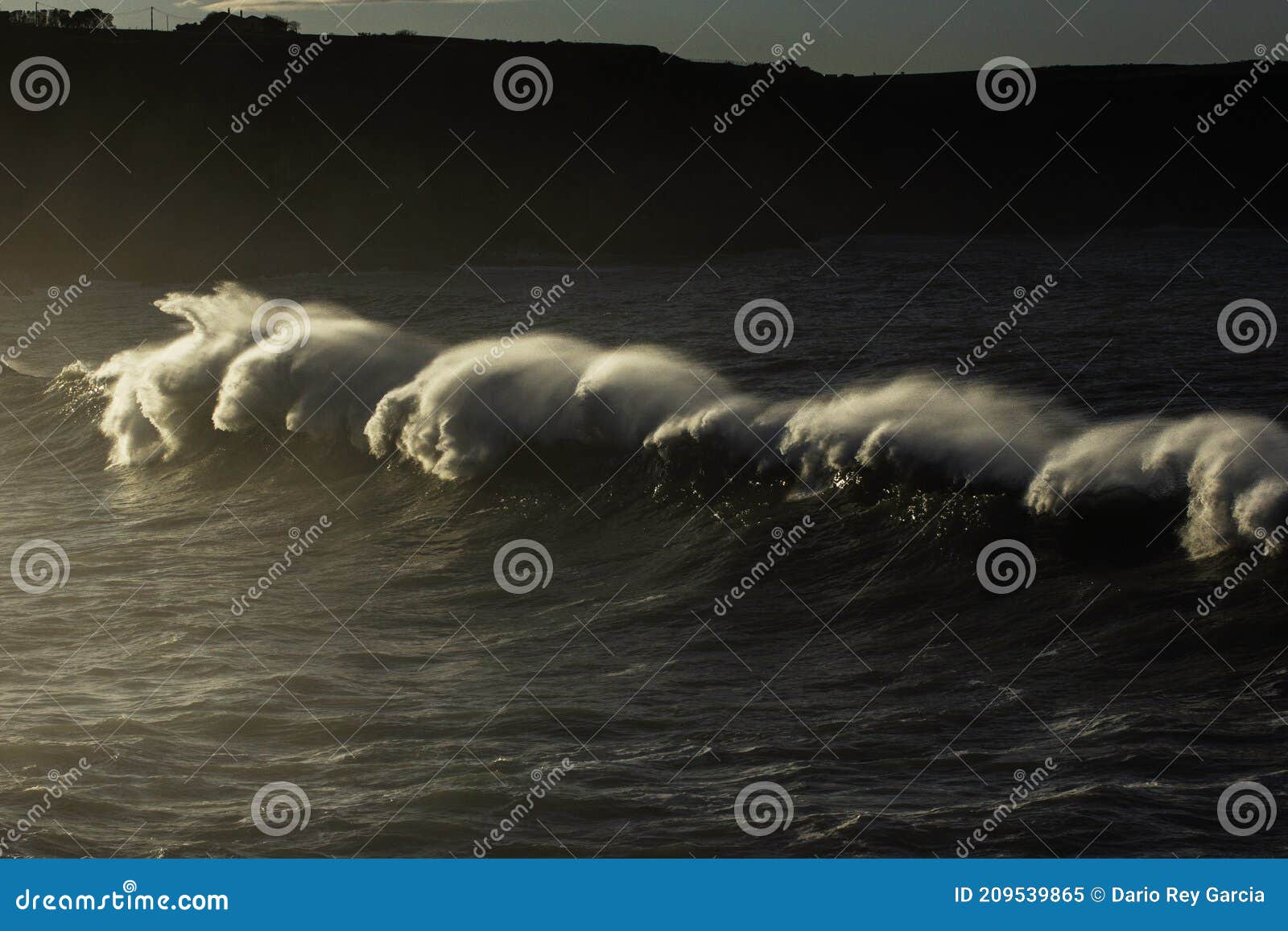 Huge Waves Hitting the Cliff and Exploding Stock Image - Image of ...