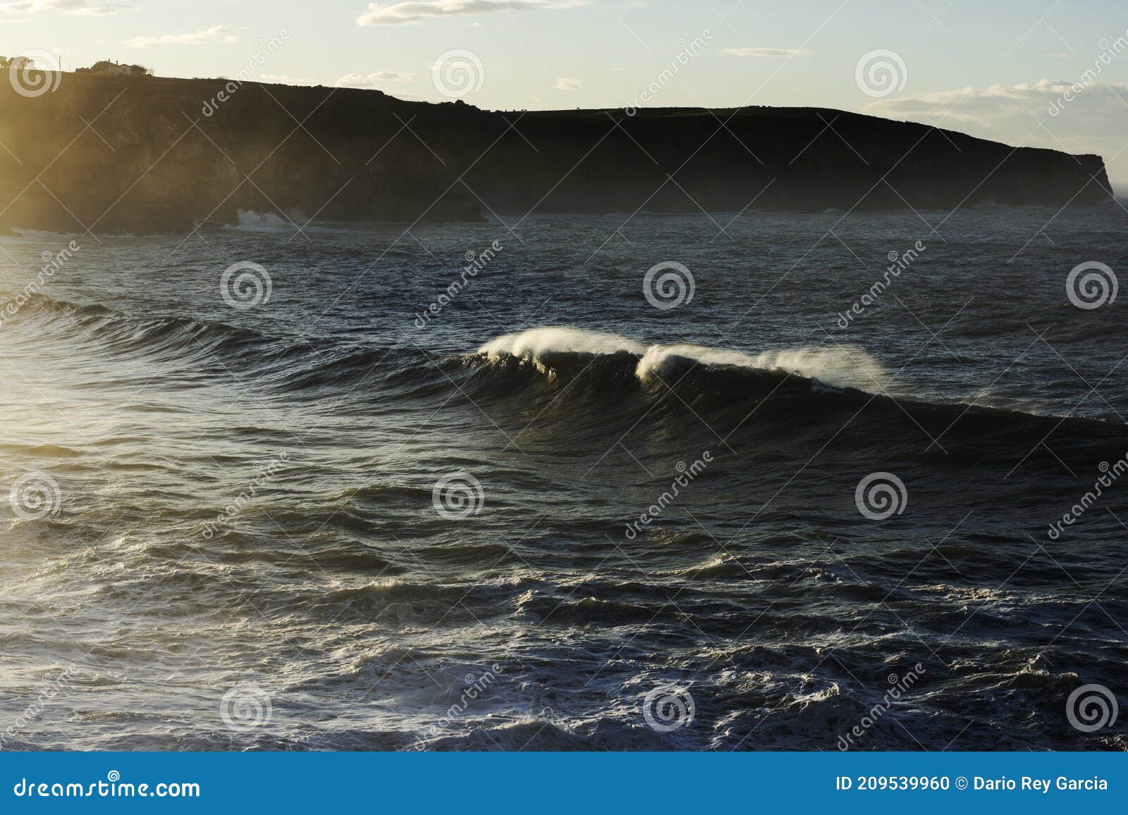 Huge Waves Hitting the Cliff and Exploding Stock Photo - Image of north ...