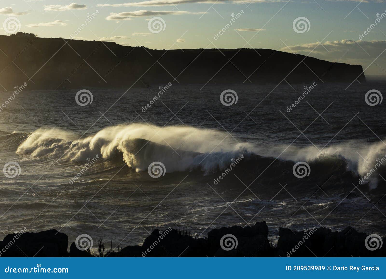 Huge Waves Hitting the Cliff and Exploding Stock Image - Image of ...