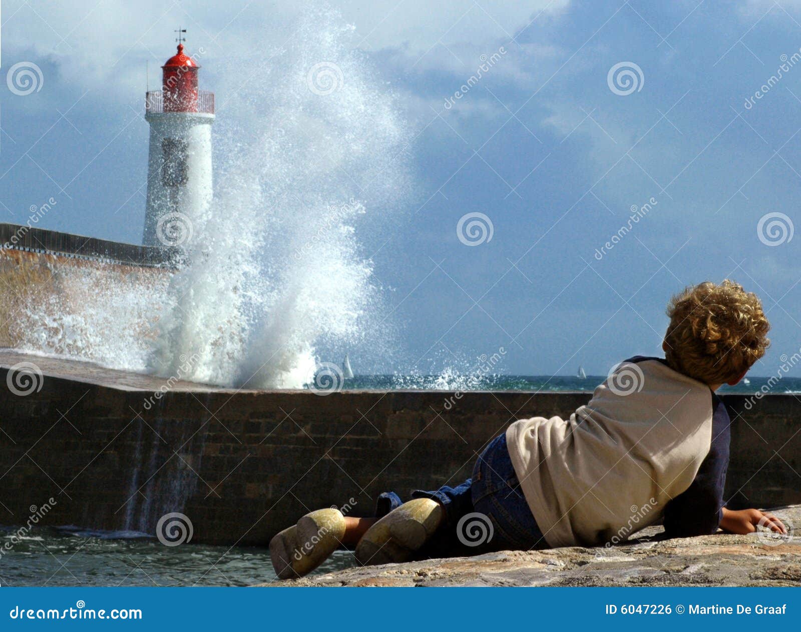Huge Waves Break By Illuminated Portland Head Lighthouse In Main Stock ...