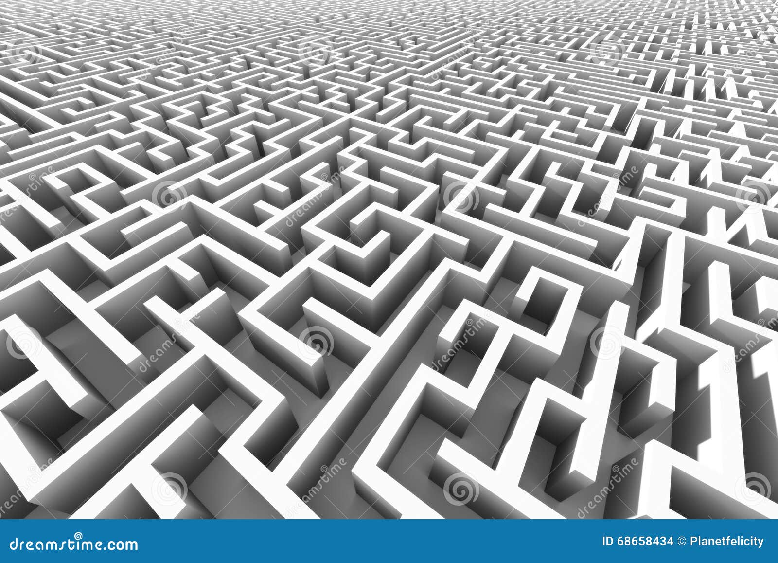 Huge white maze structure stock illustration. Illustration of confusion ...