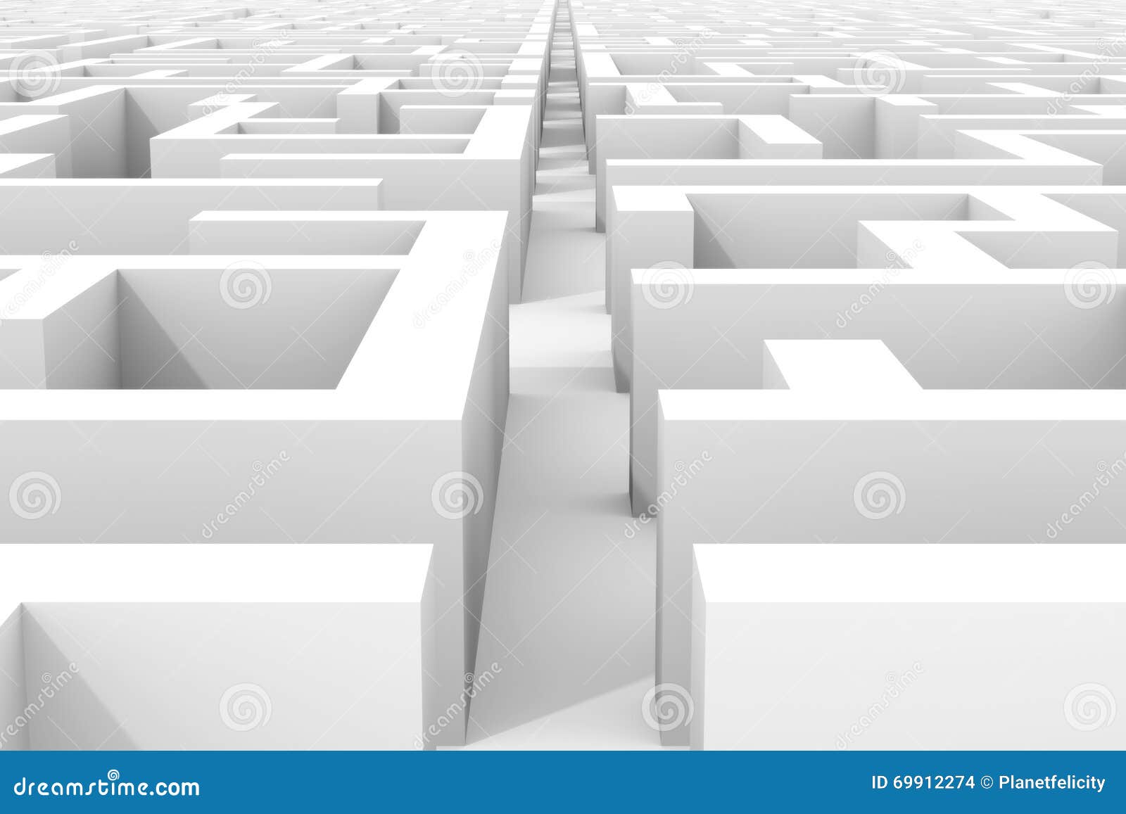 Huge White Maze Structure with a Shortcut Stock Illustration ...
