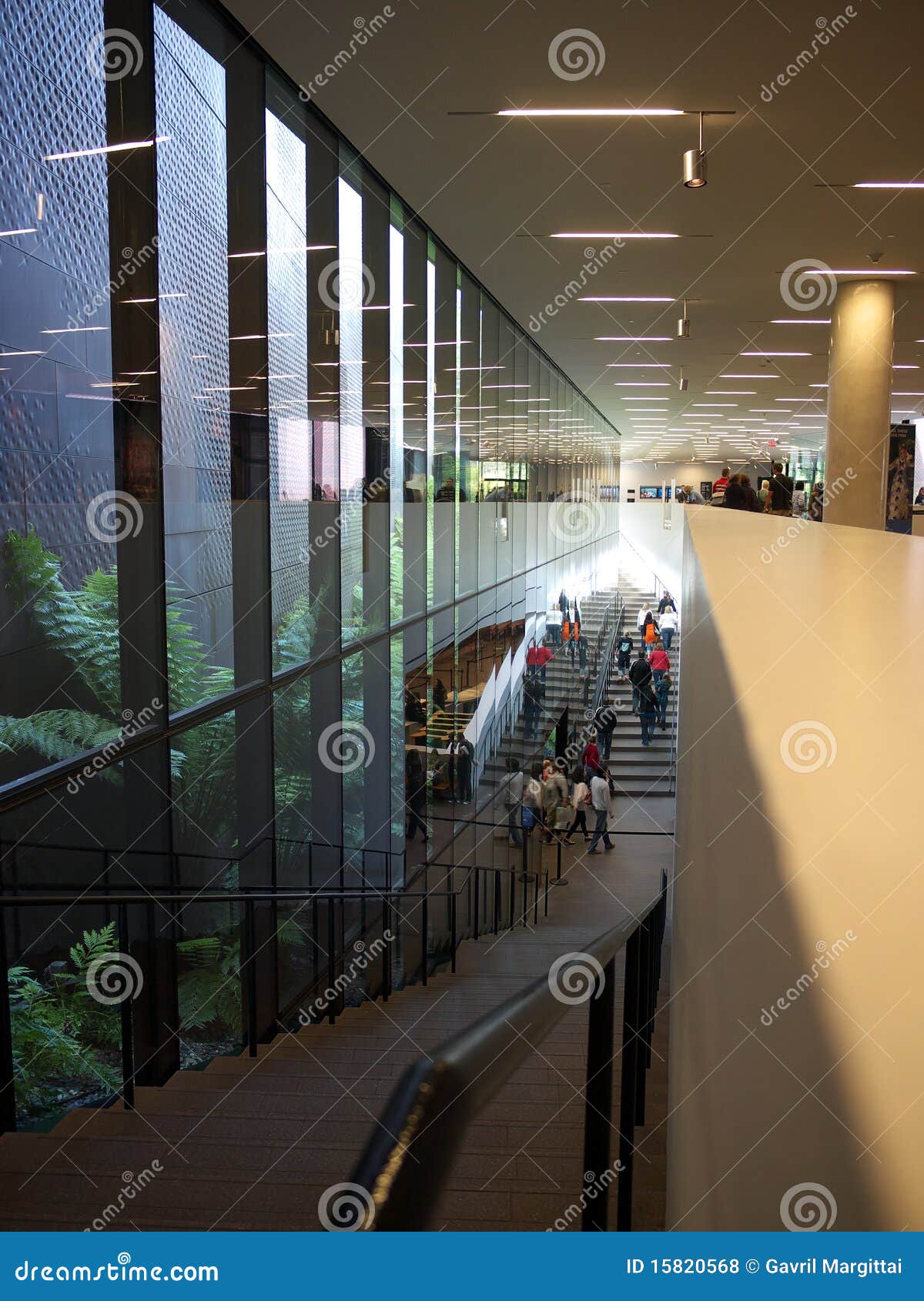 Huge Window And Stairs In Modern Building Stock Photography ...