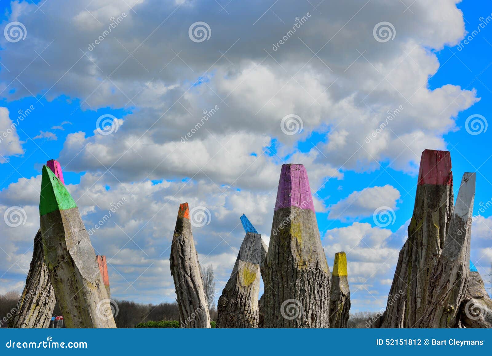 Huge wooden poles stock photo. Image of colour, parc - 52151812