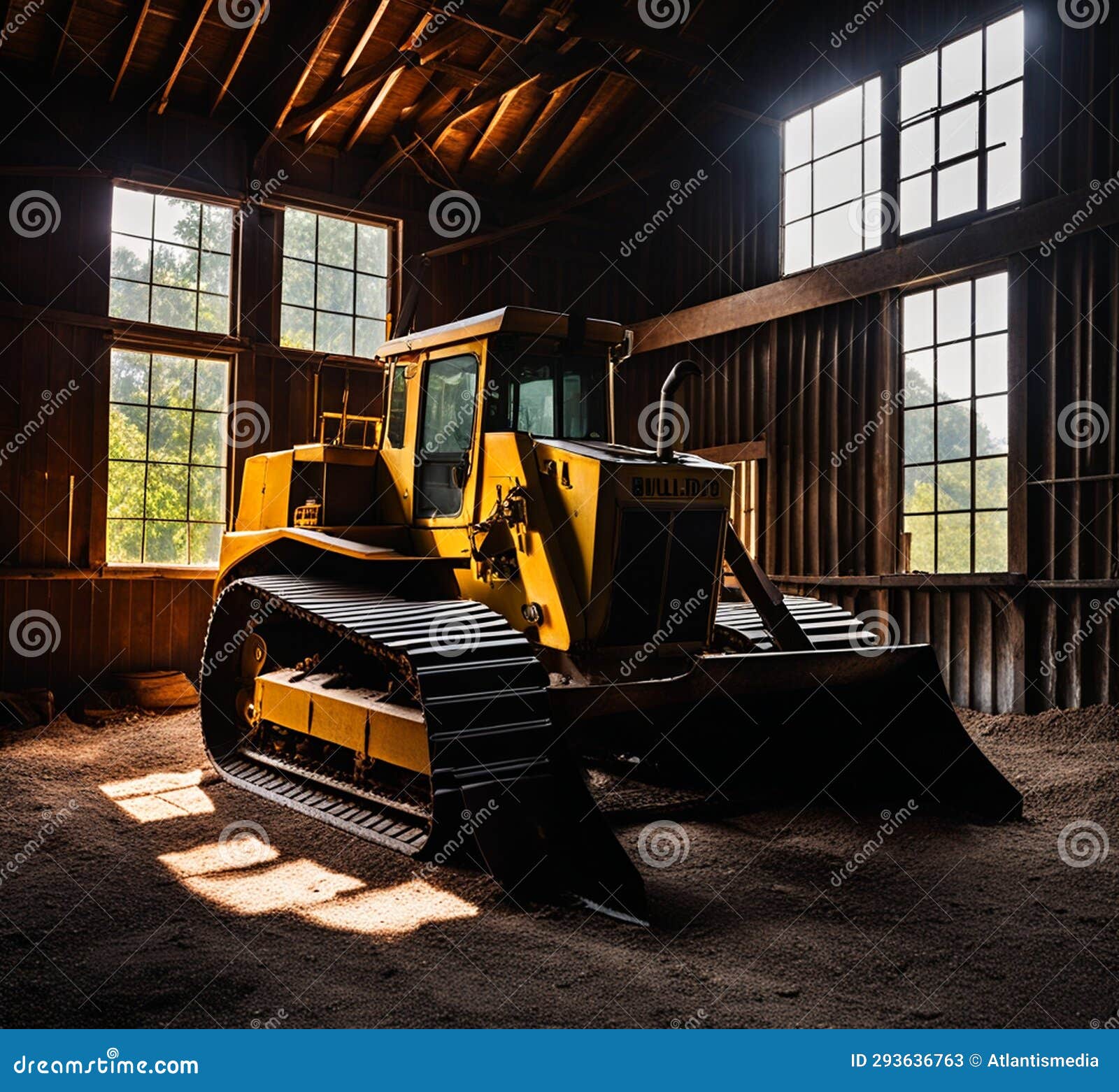 Abandoned Barn Interior With Wooden Chair And Light Coming Through The ...