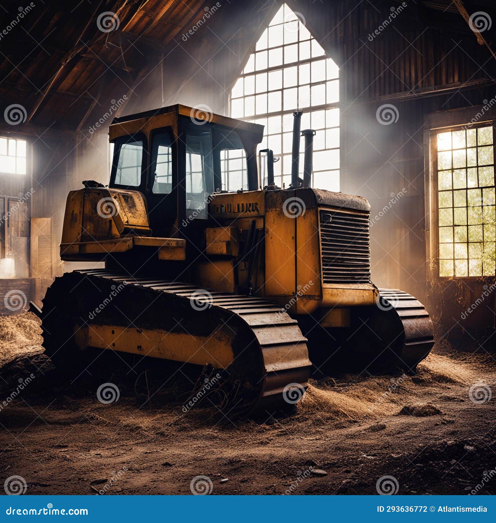 Abandoned Barn Interior With Wooden Chair And Light Coming Through The ...