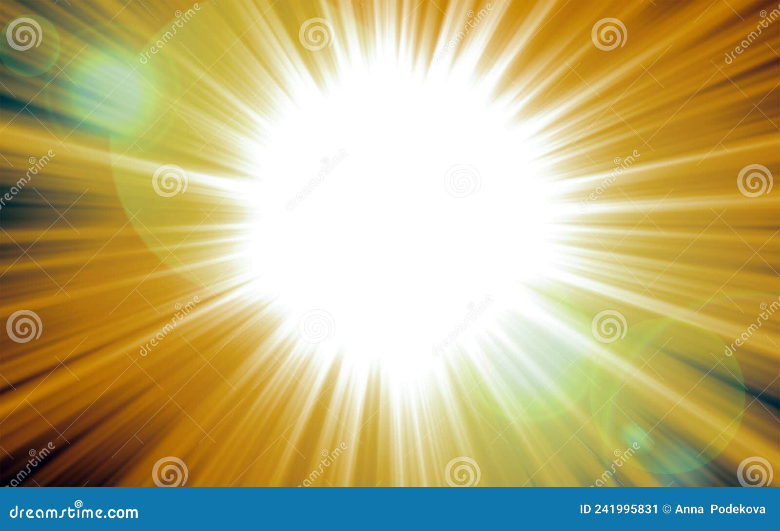 Huge Yellow Light Burst with Optical Camera-like Flares. Stock ...