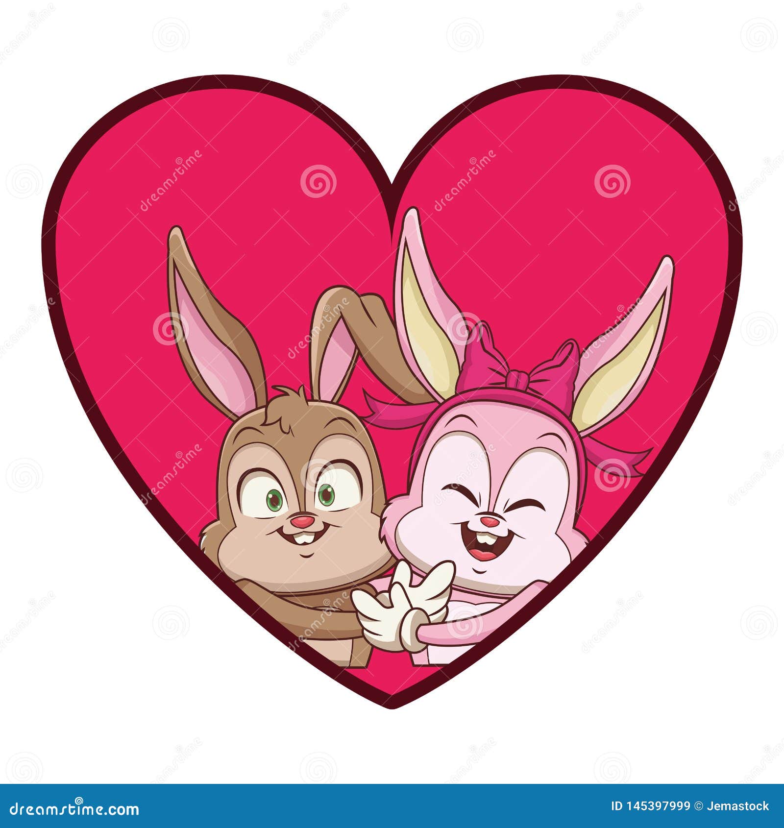 Hugged rabbit cartoons stock vector. Illustration of icon - 145397999