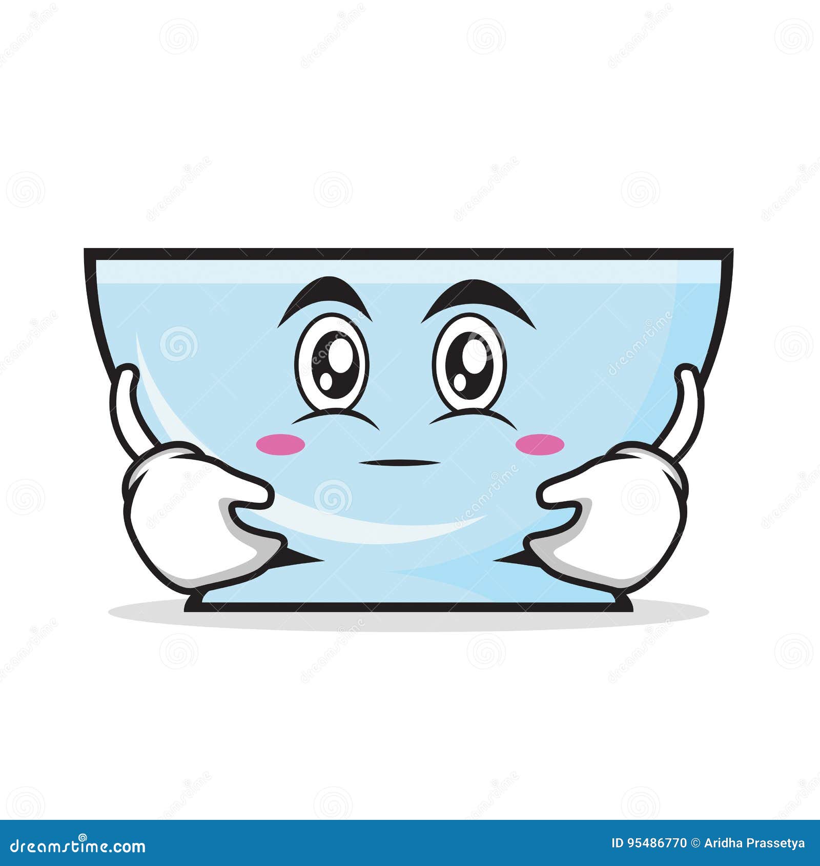 Hugging Bowl Character Cartoon Style Stock Vector - Illustration of ...