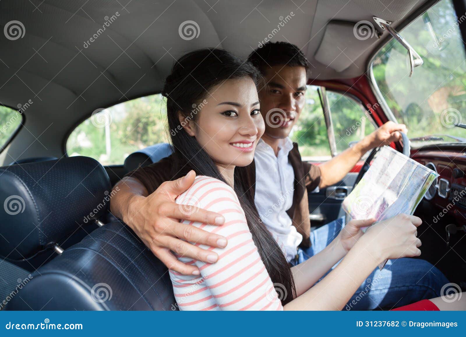 Hugging in a car stock photo. Image of people, oldfashioned - 31237682