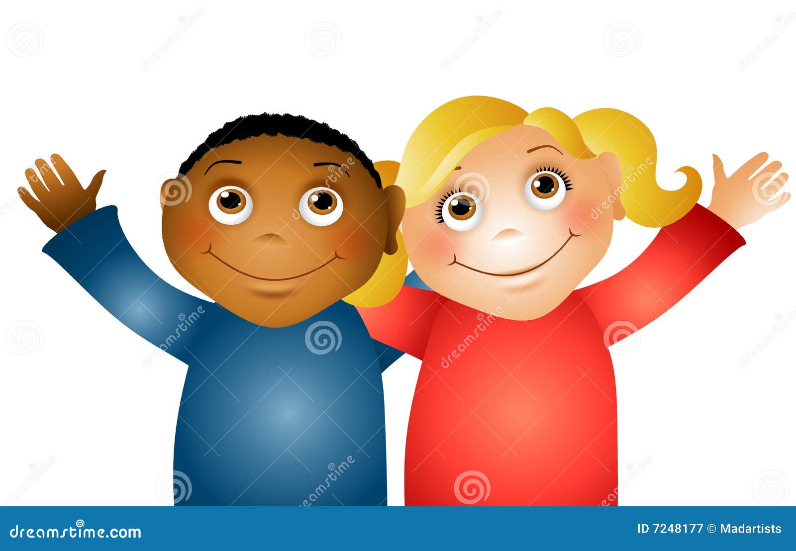 Cartoon Kids Being Friendly