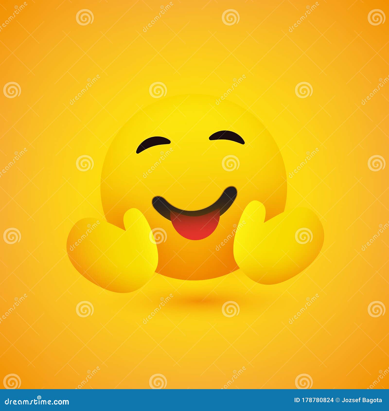 Hugging Face - Emoticon on Yellow Background - Vector Design Stock ...