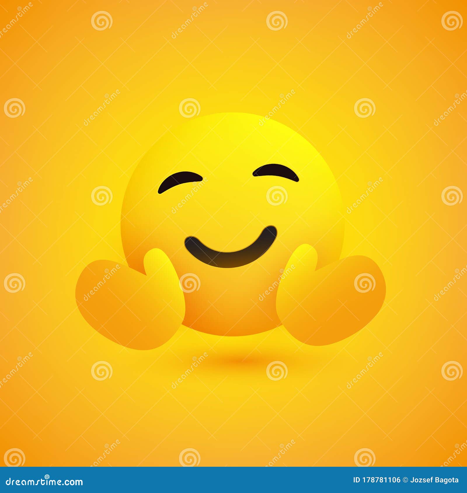 Hugging Face - Emoticon on Yellow Background - Vector Design Stock ...