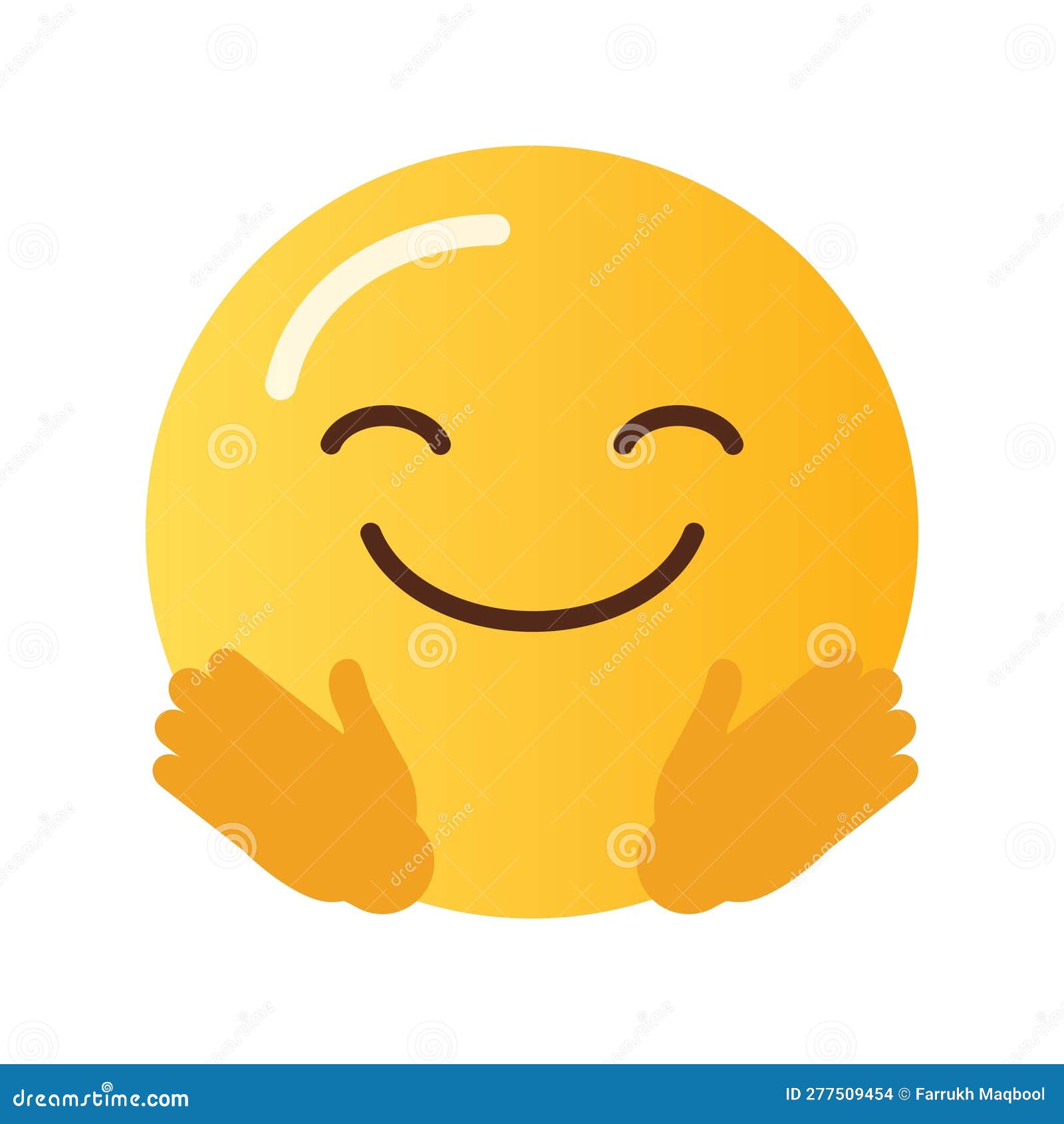 Hugging Face - Emoticon On Yellow Background - Vector Design ...