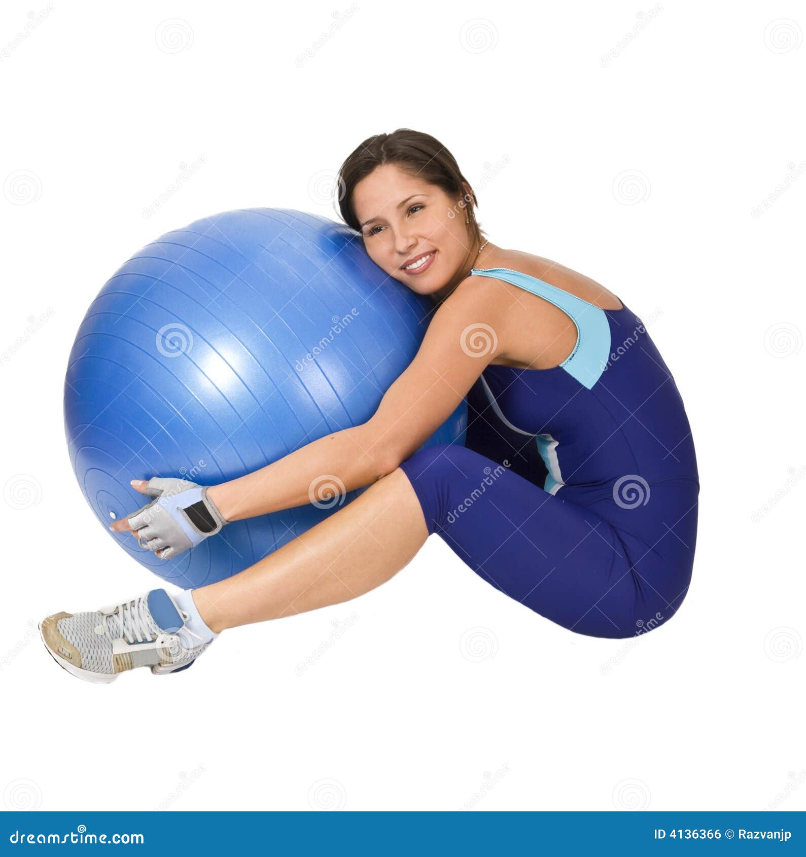 Hugging the gym ball stock photo. Image of girl, legs - 4136366