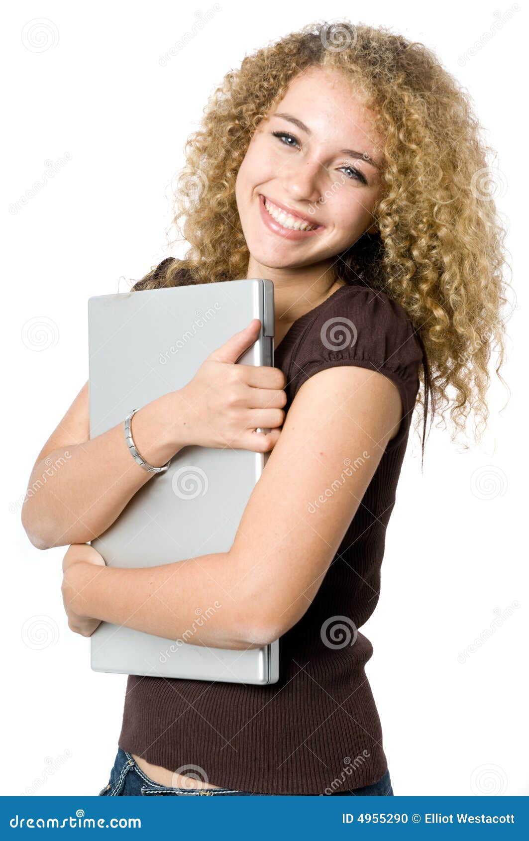 Hugging a Laptop stock photo. Image of technology, portable - 4955290