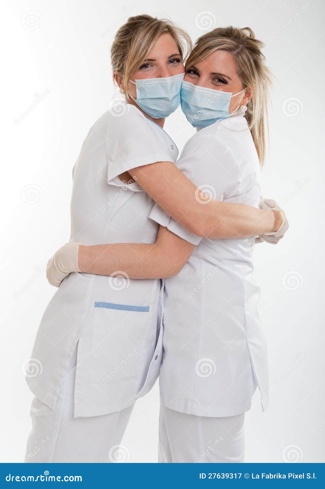 Hugging medics stock image. Image of happy, twins, embrace - 27639317