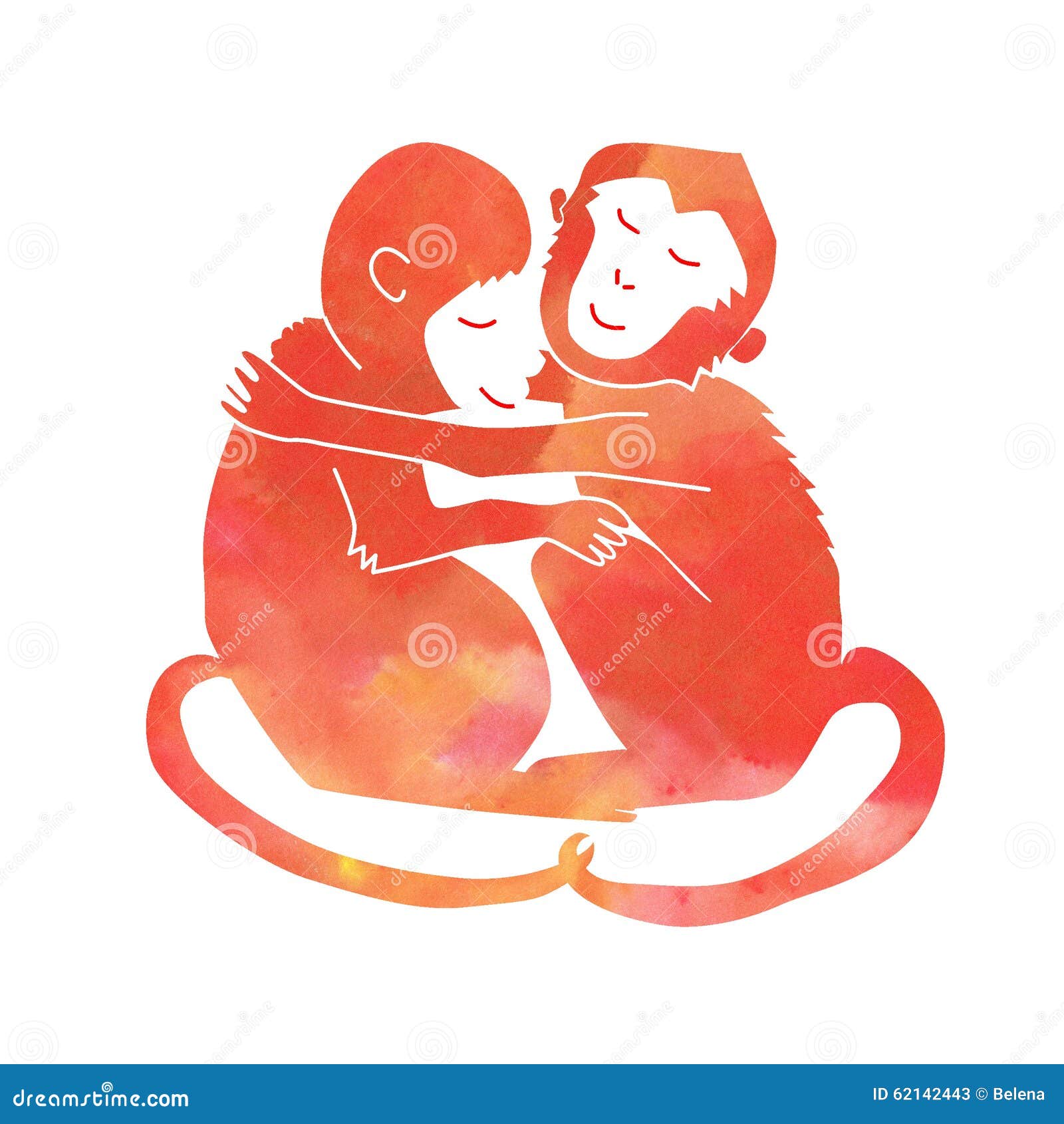 Monkeys Hugging Each Other. Love Animal Pattern. Capuchin Monkey. Hugs ...