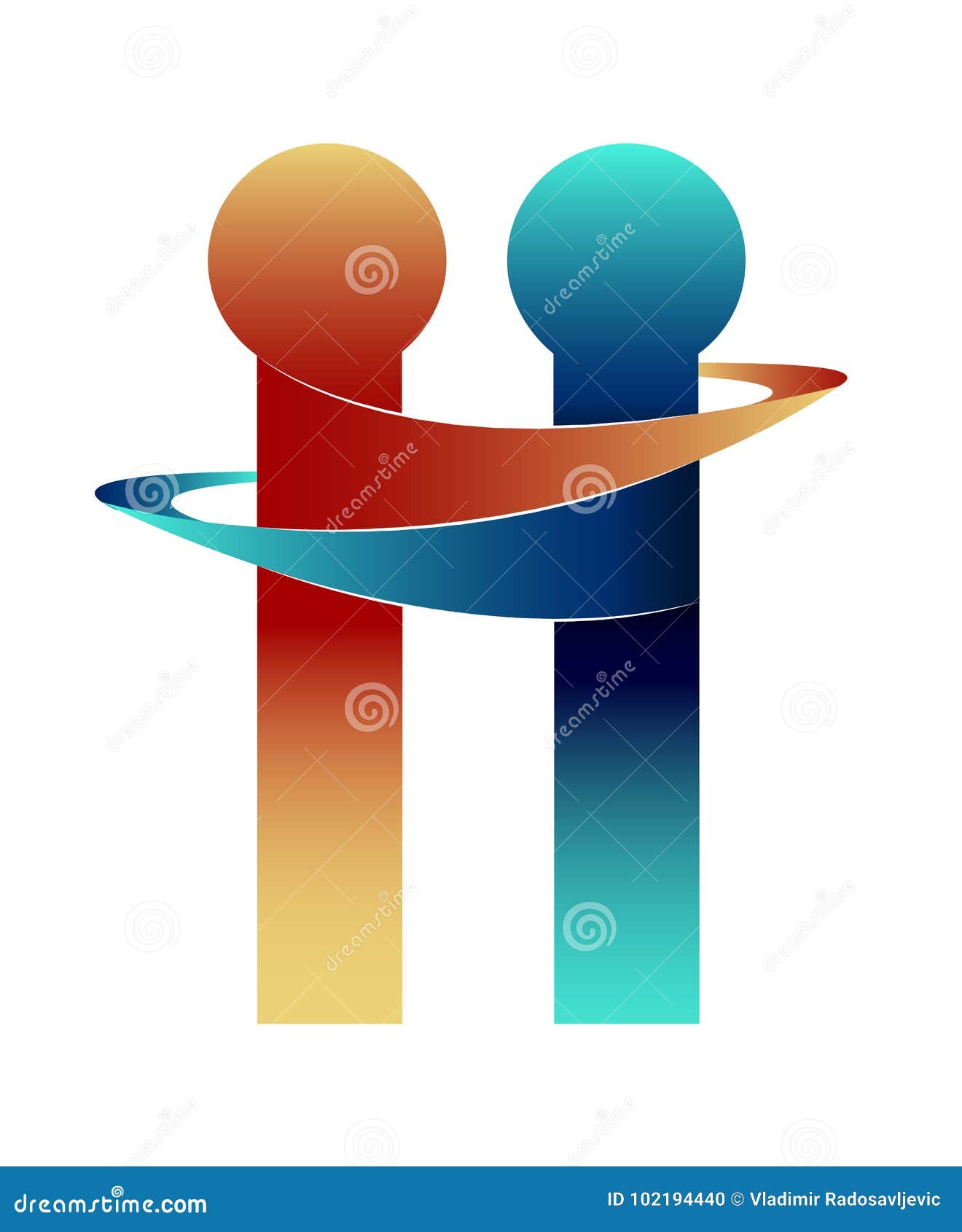 Hugging People Creates Abstract Letter H for Logo Design Template Stock ...