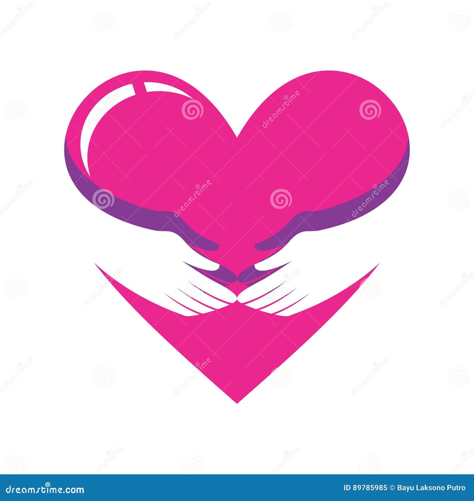 HUGGING a PINK HEART ICON stock illustration. Illustration of embrace ...