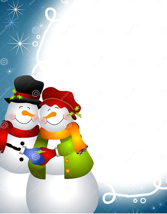 Hugging Snowman Couple stock illustration. Illustration of cuddling ...