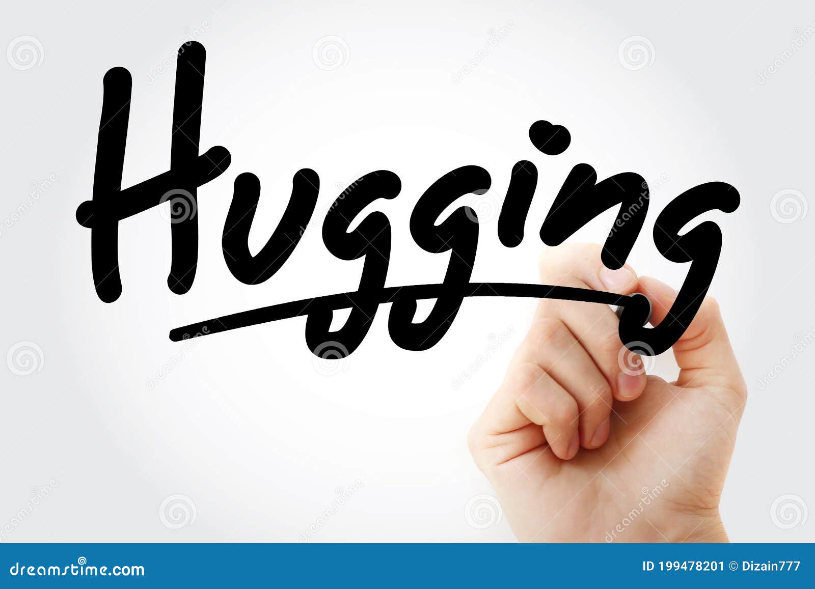 Hugging text with marker stock image. Image of female - 199478201