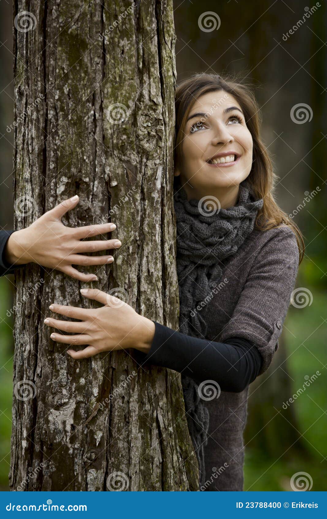 Hugging a tree stock photo. Image of beautiful, female - 23788400