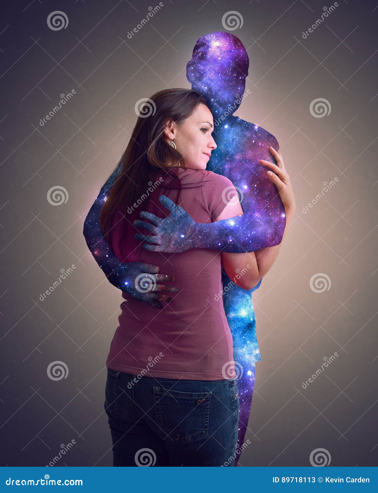 Hugging the universe stock image. Image of galaxy, virtual - 89718113