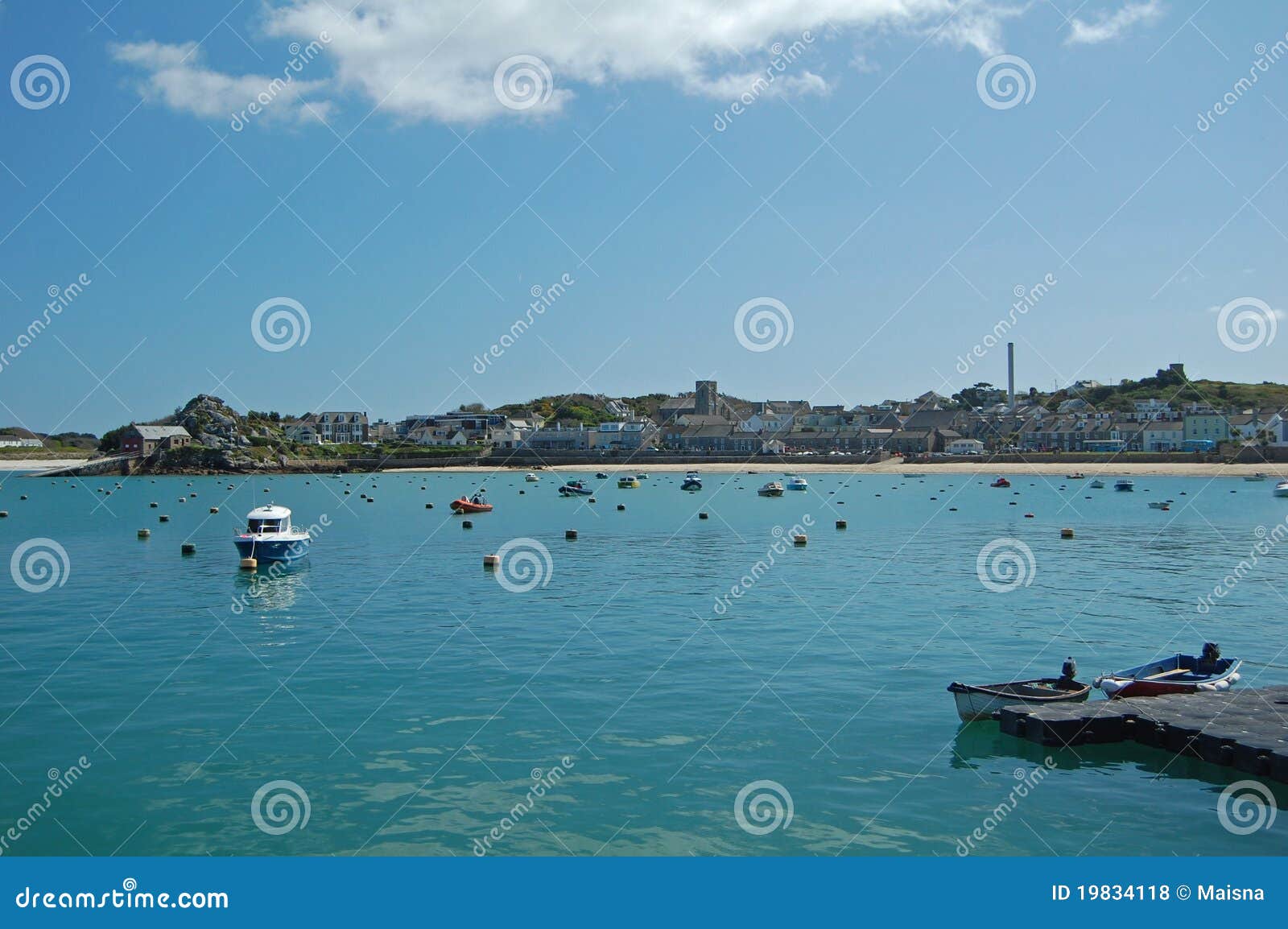 Hugh Town Harbour stock photo. Image of building, cornwall - 19834118