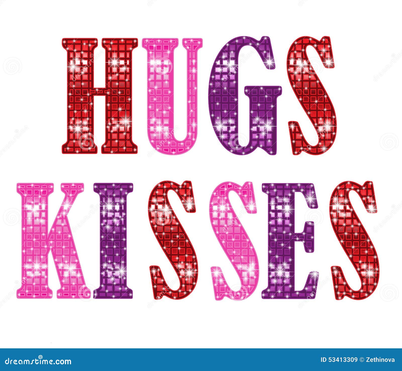 Hugs and Kisses stock illustration. Illustration of decoration - 53413309