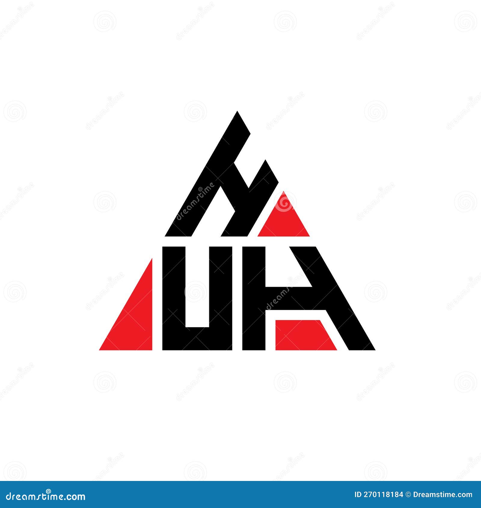 HUH Triangle Letter Logo Design with Triangle Shape. HUH Triangle Logo ...