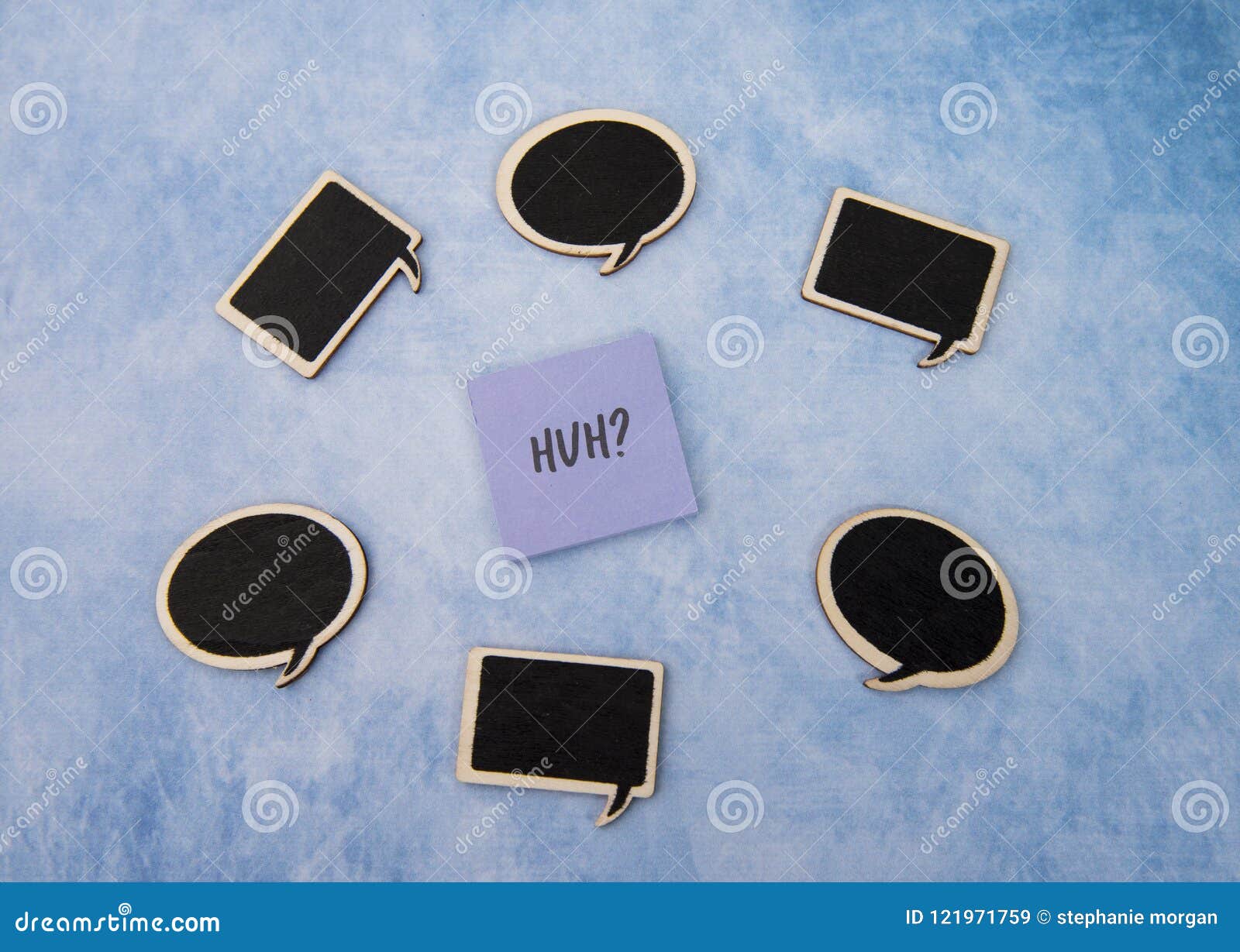 Huh Written on Note Paper Surrounded by Speech Bubbles Stock Image ...