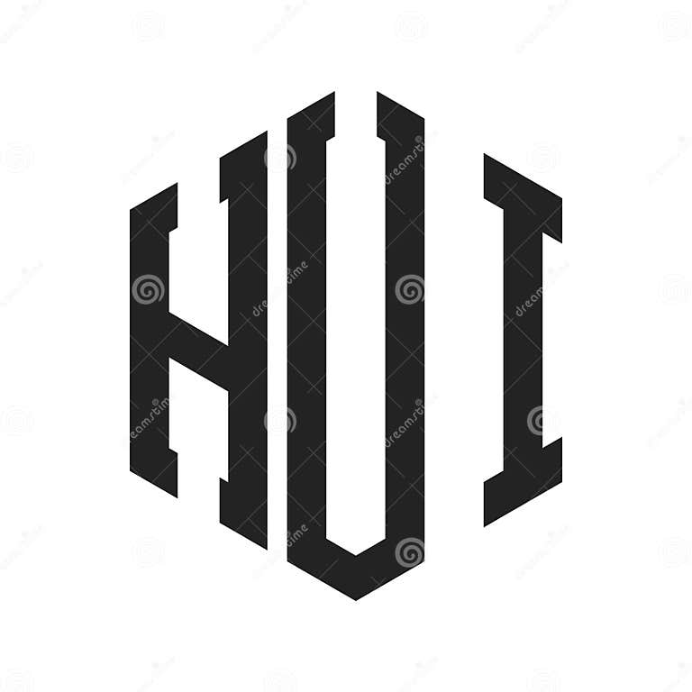 HUI Logo Design. Initial Letter HUI Monogram Logo Using Hexagon Shape ...