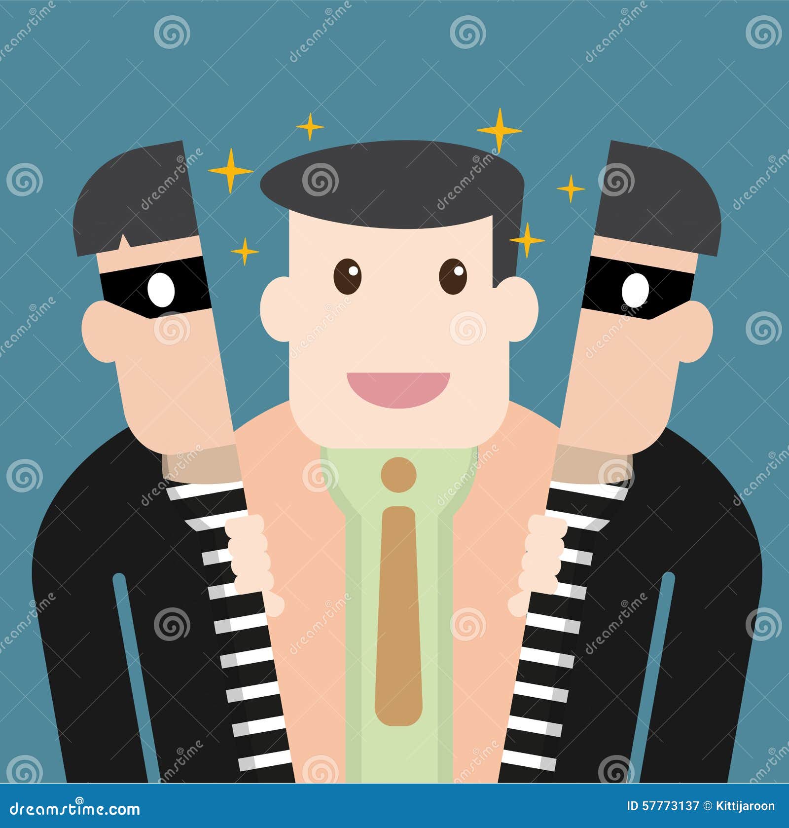 Huid Van De Karakter De Goede Persoon in Dief Vector Illustratie ...